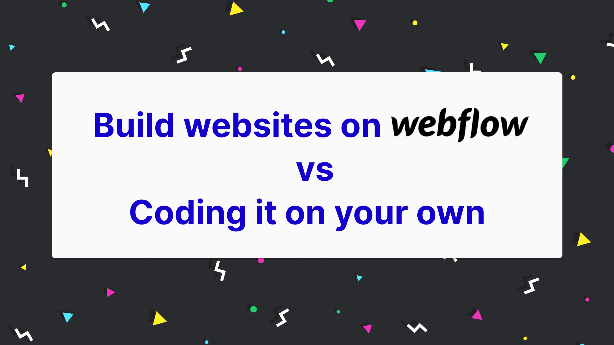 Webflow Vs Coding